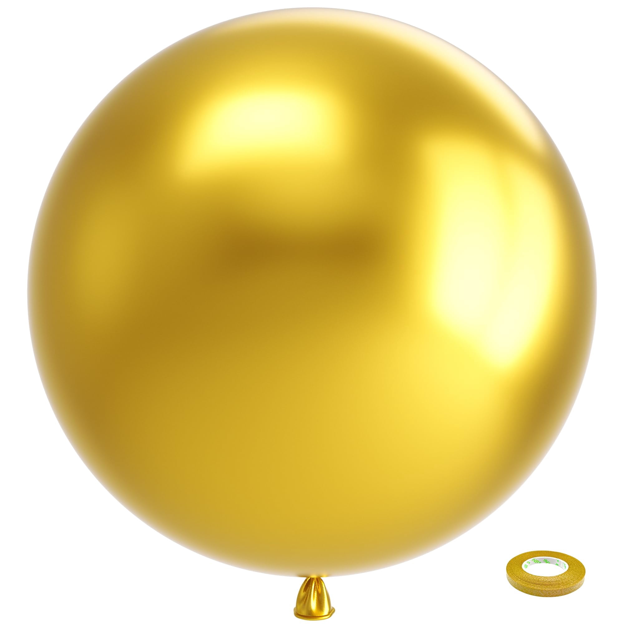 Bezente Metallic Gold Giant RRF12 Balloons 36 Inch - Jumbo Chrome Gold ...