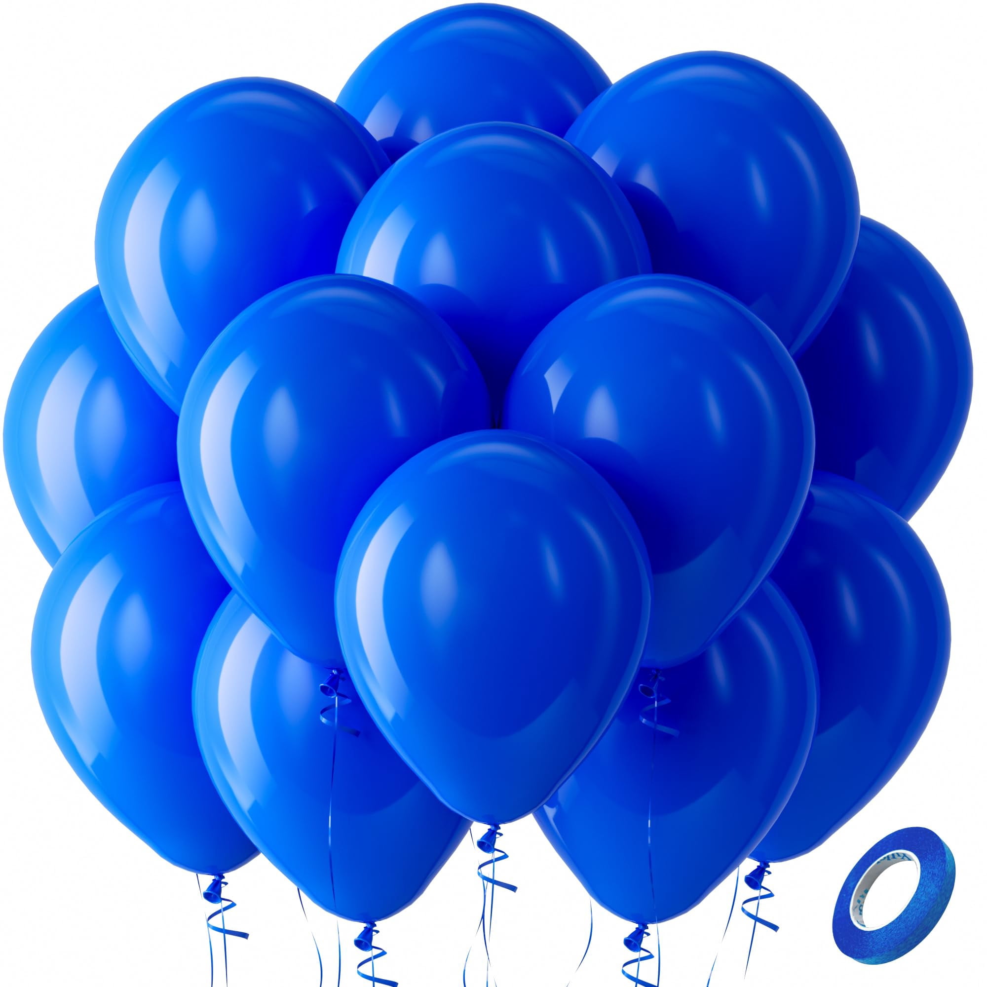 Bezente Royal Blue Latex SSF20 Party Balloons - 100 12 inch Round ...
