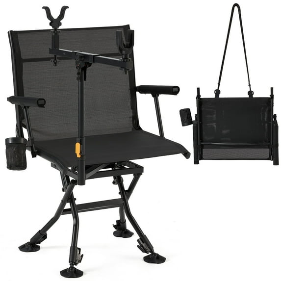 Bezliving 360° Swivel Hunting Blind Chair with Gun Rest, Adjustable ...