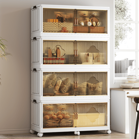 Bezliving Stackable Storage Bins with Lid & Wheels, 136 Gal/544 Qt ...
