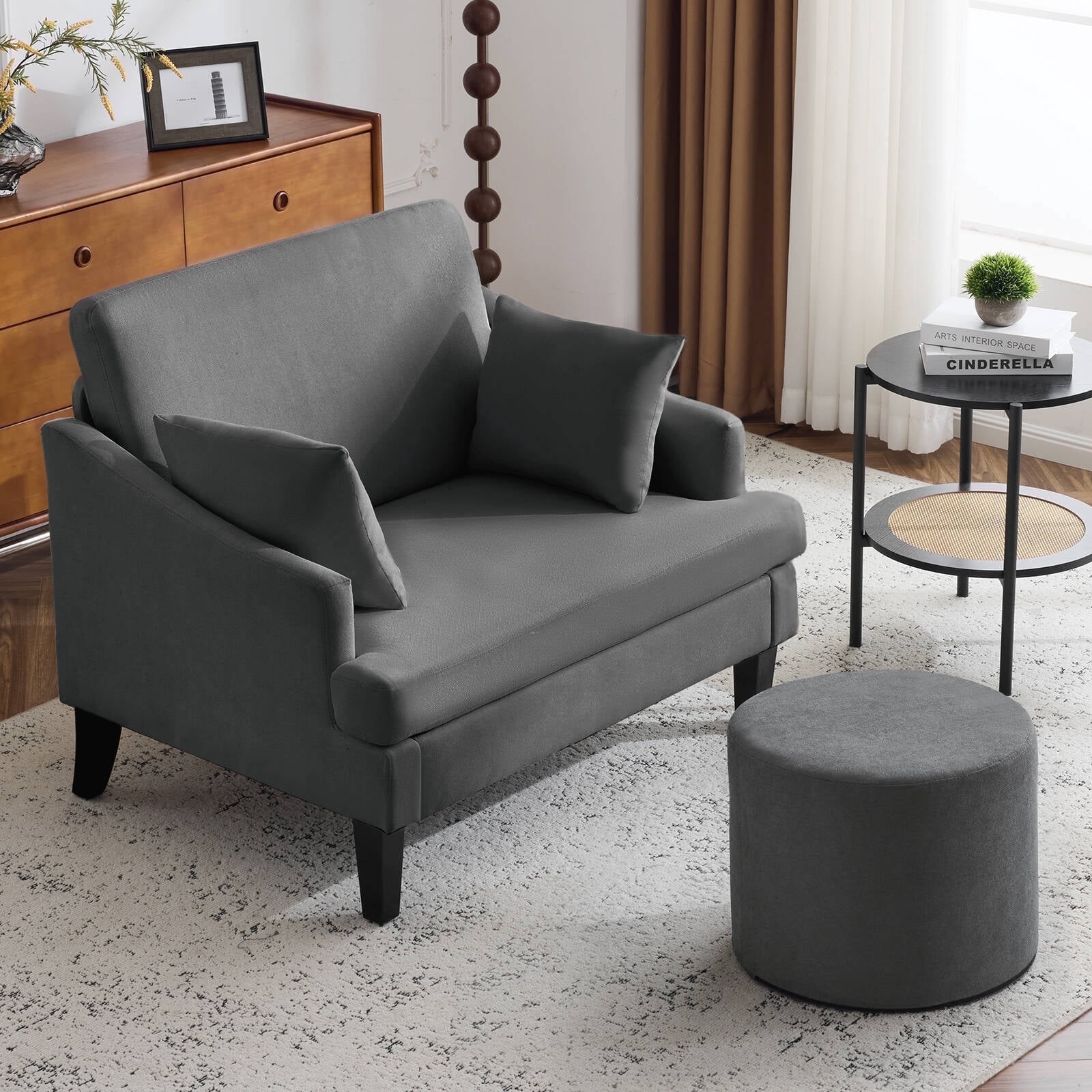 Bezseller 41" Oversized Accent Chair with Pouf Ottoman for Living Room ...