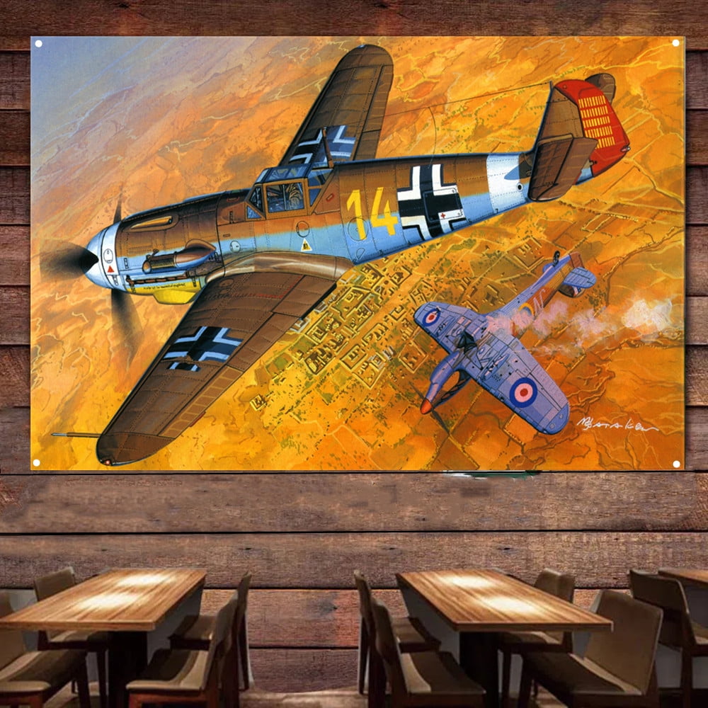 Bf 109F-4 Trop German WWII Fighter Banner Wall Hanging Flag - Air Force ...
