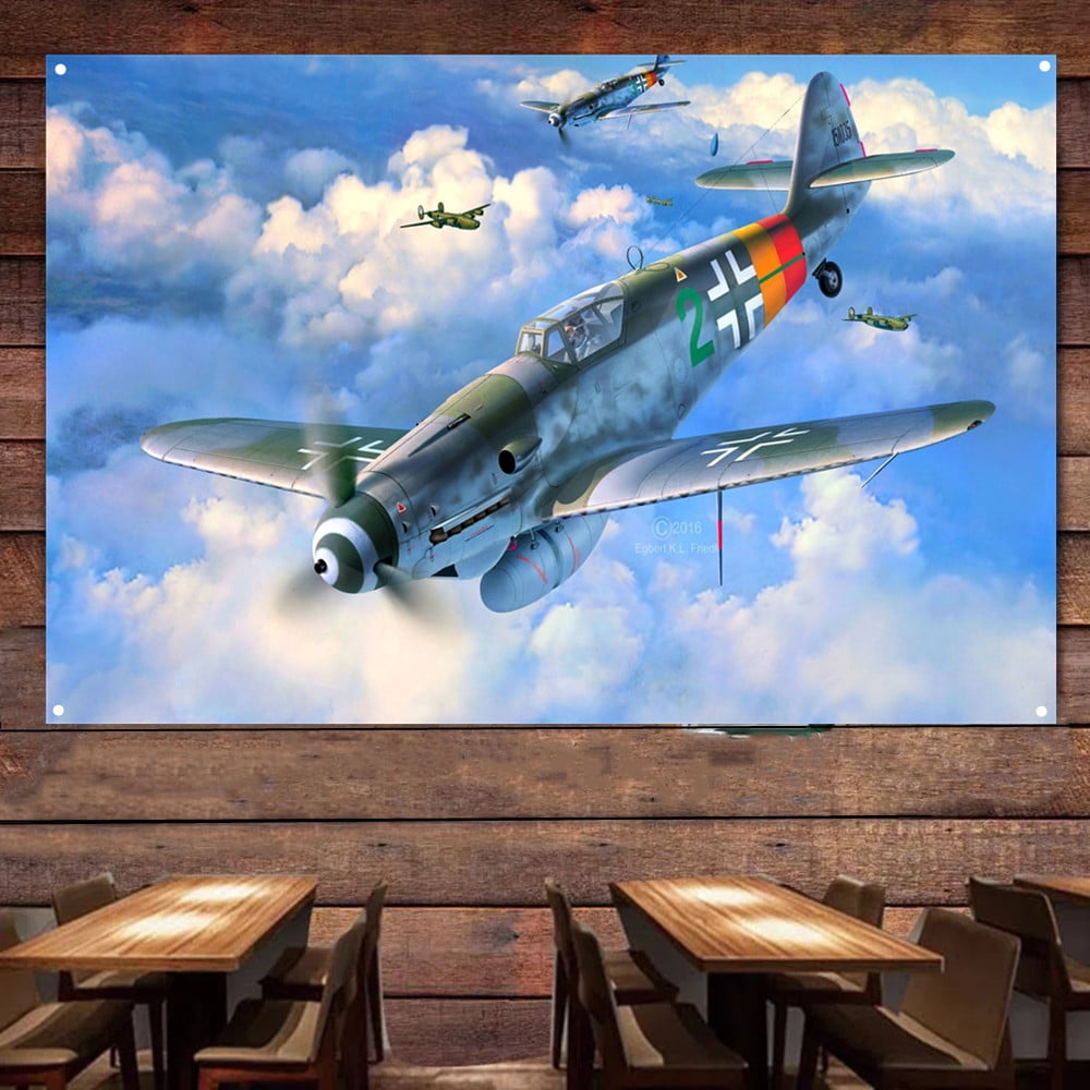 Bf 109G-10 German WWII Fighter Jet Poster Wall Flag - Air Force Attack ...