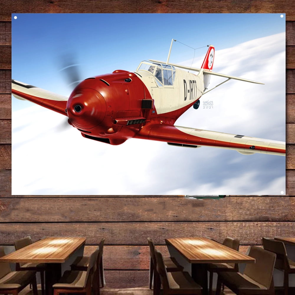 Bf 109V-20 German WWII Fighter Jet Poster Wall Flag - Air Force Attack ...