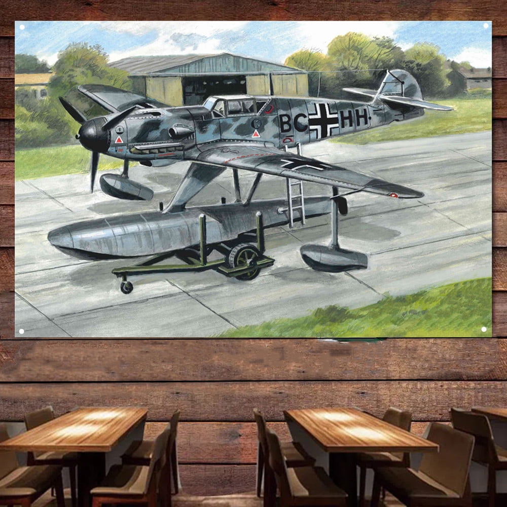 Bf 109W-2 Float Plane German WWII Fighter Jet Wall Decor Tapestry ...
