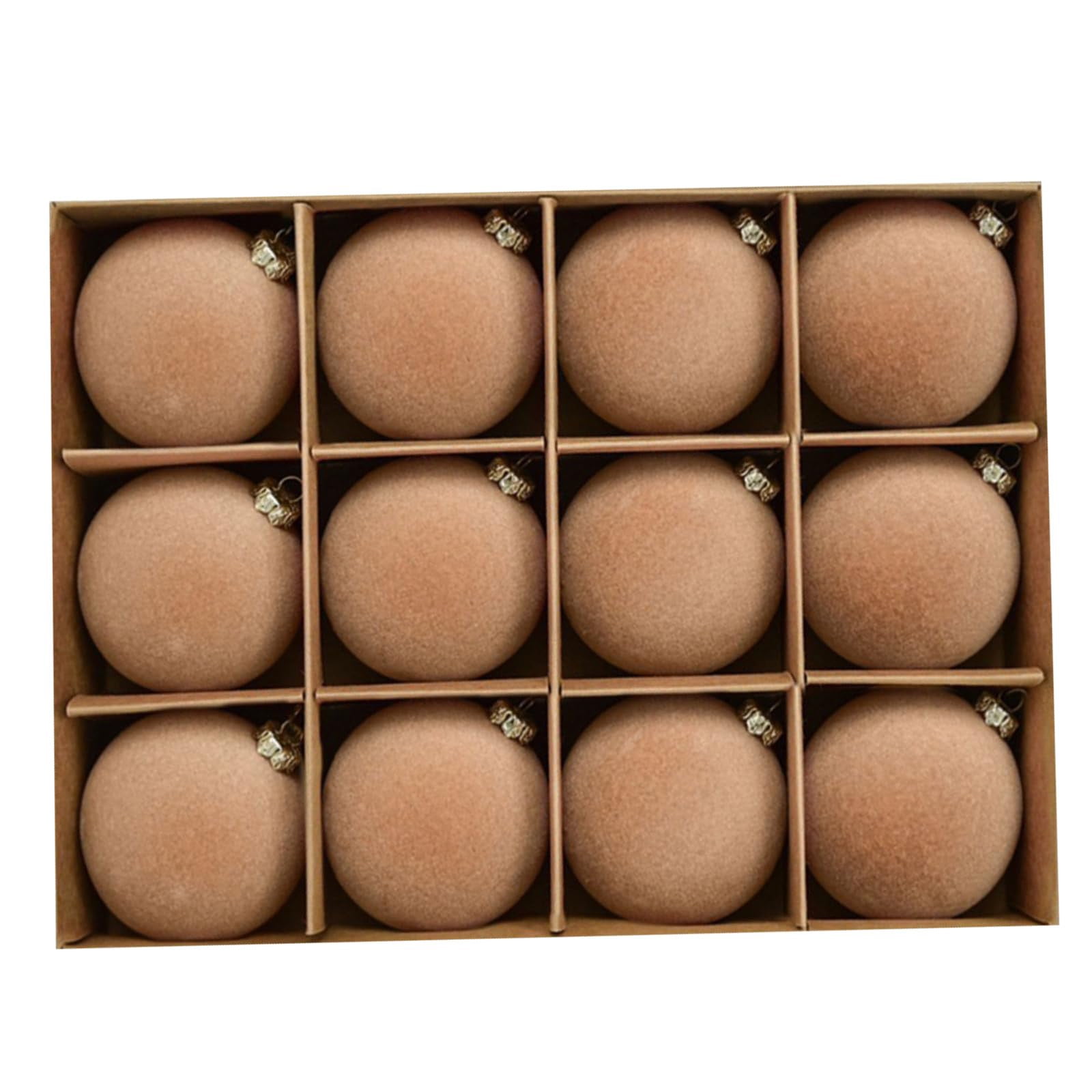 Bfantian 12 Pcs Velvet Christmas Balls Flocked Christmas Tree Ball ...