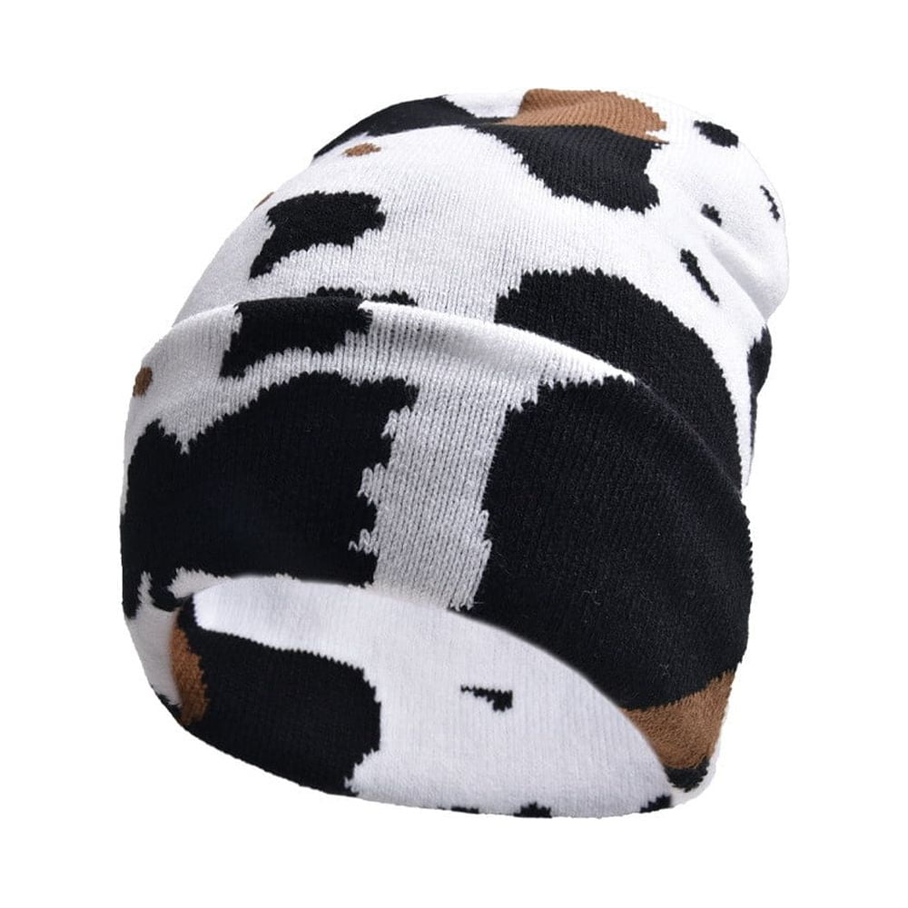 Bfantian Cow Print Cute Cow Print Cow Hat Cow Print Cow Pattern Knitted Mens And Womens Hats