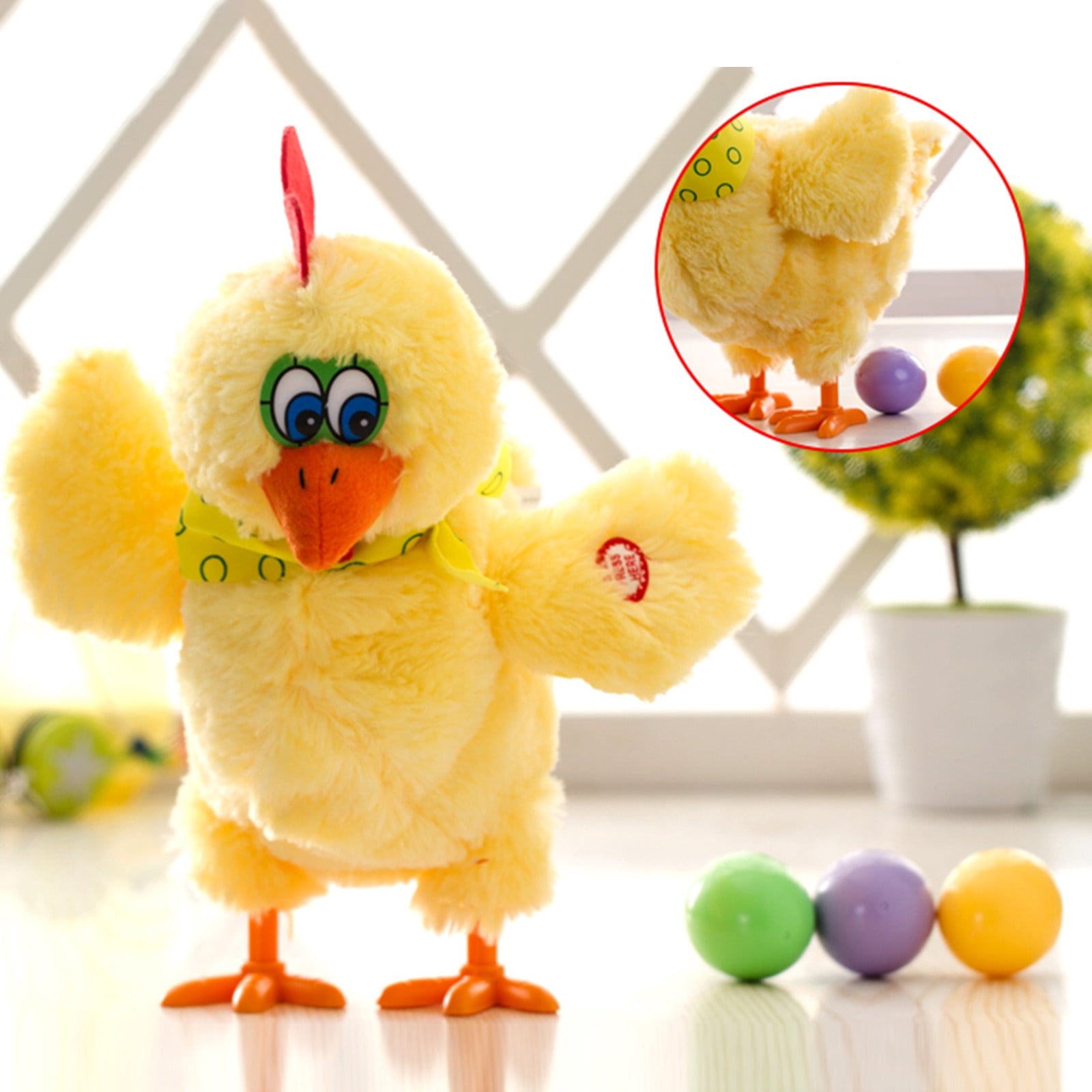 Bfantian Laying Eggs Chicken Plush Toy, Kids Electric Musical Dancing ...