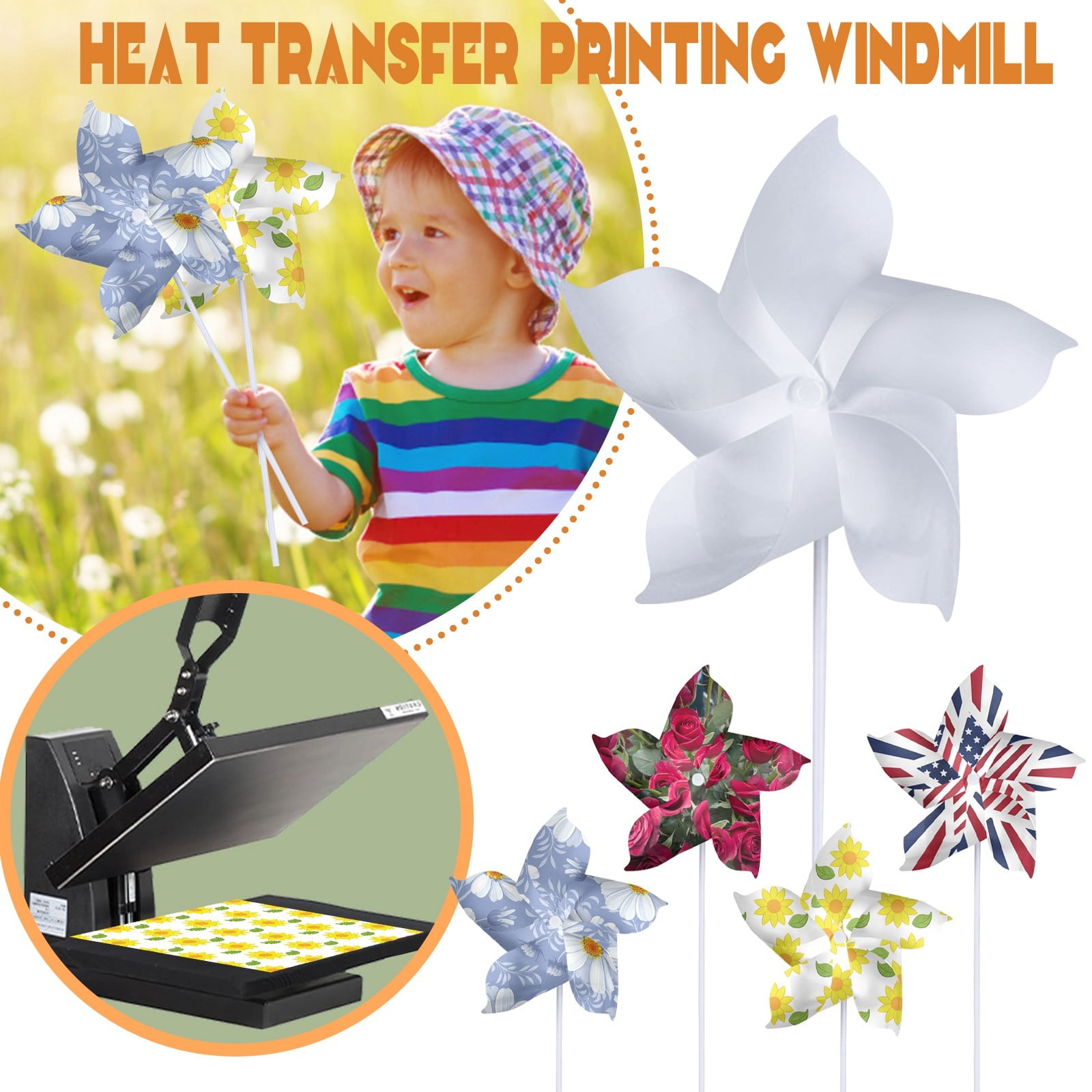 Bfantian Sublimation Blank Pinwheels DIY Pinwheels Craft Color Your Own ...