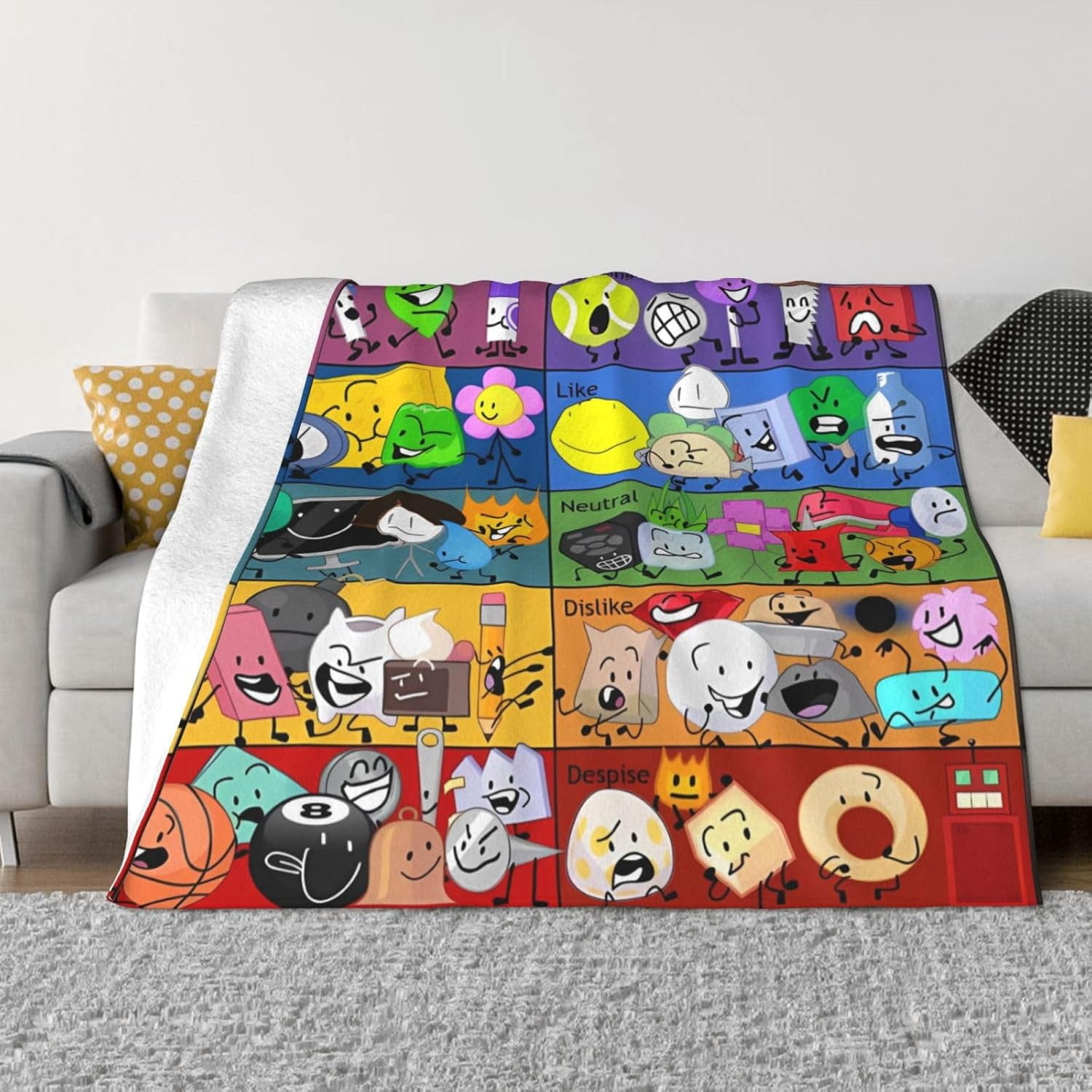 Bfdi-Battle for Dream Island Throw Blanket Couch Bed Sofa Soft ...