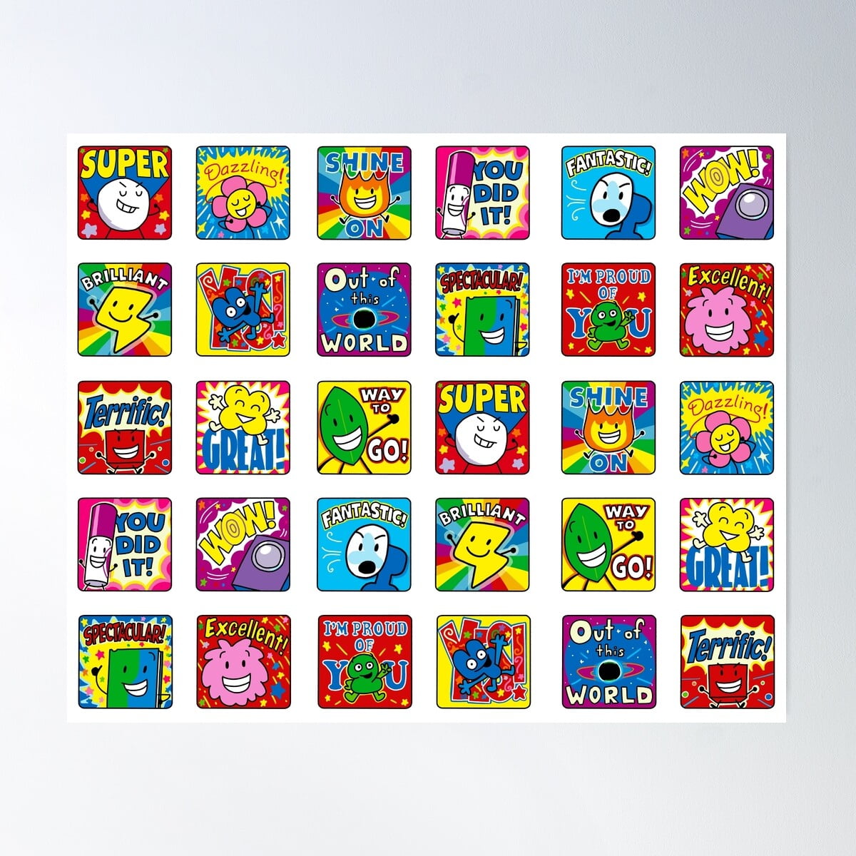 Bfdi Classroom 30 Pack Poster Wall Art, Modern Wall Decor For Living ...