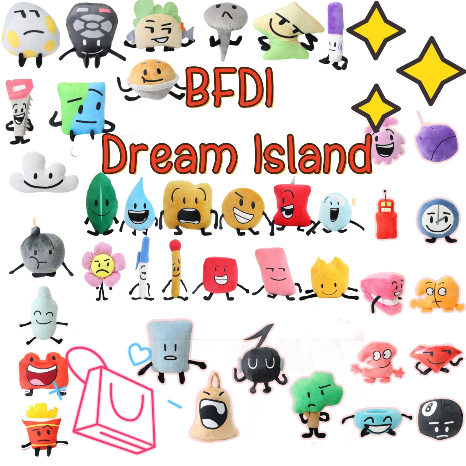 Bfdi Plush Toys Battle For Island Anime Figure Cute Plushies Bfdi