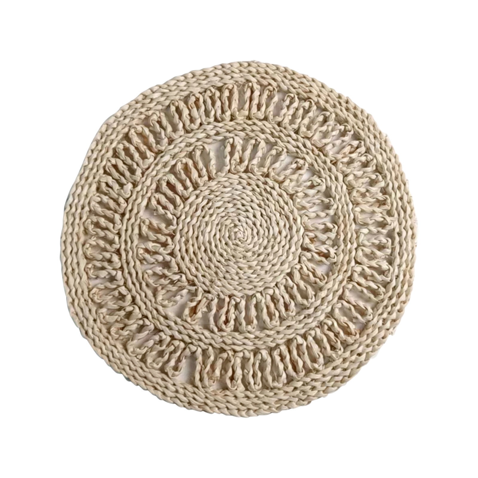 Bfogop 12 Inch Woven Placemats, Round Wicker Placemats, Rattan Place ...