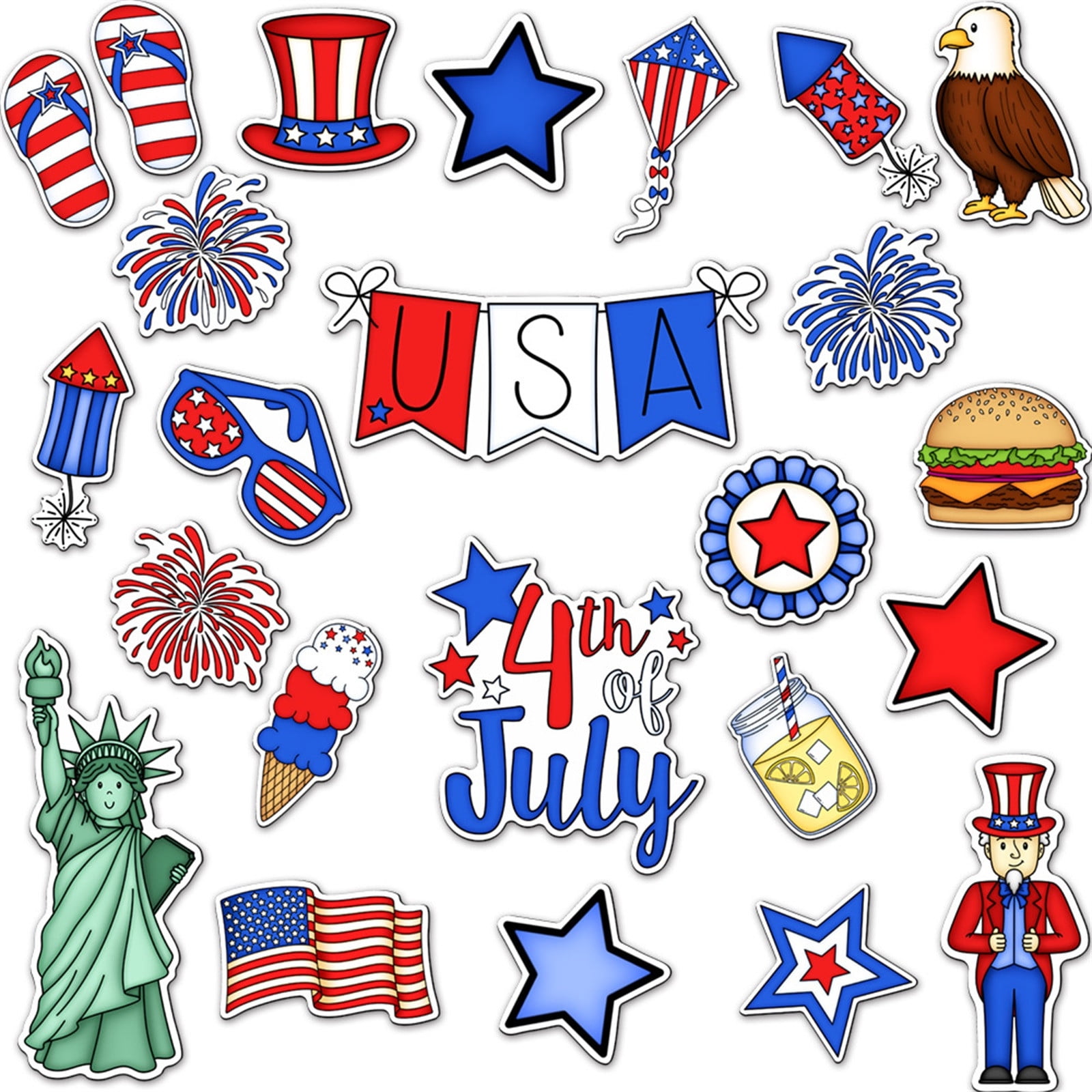 Bfogop 23 Pcs Patriotic Refrigerator Magnets 4th of July Magnets USA ...