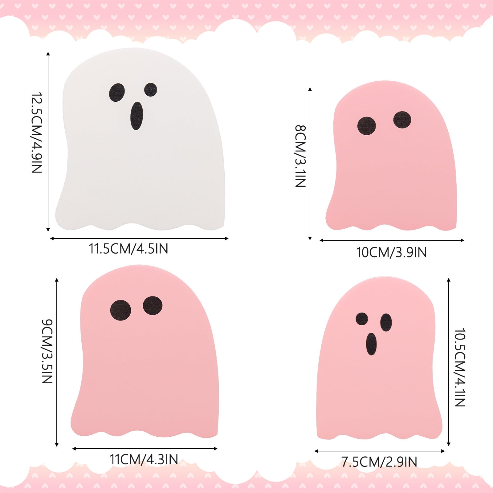 Bfogop 4 Pcs Halloween Cute Ghost Decor Halloween Decoration Wooden ...