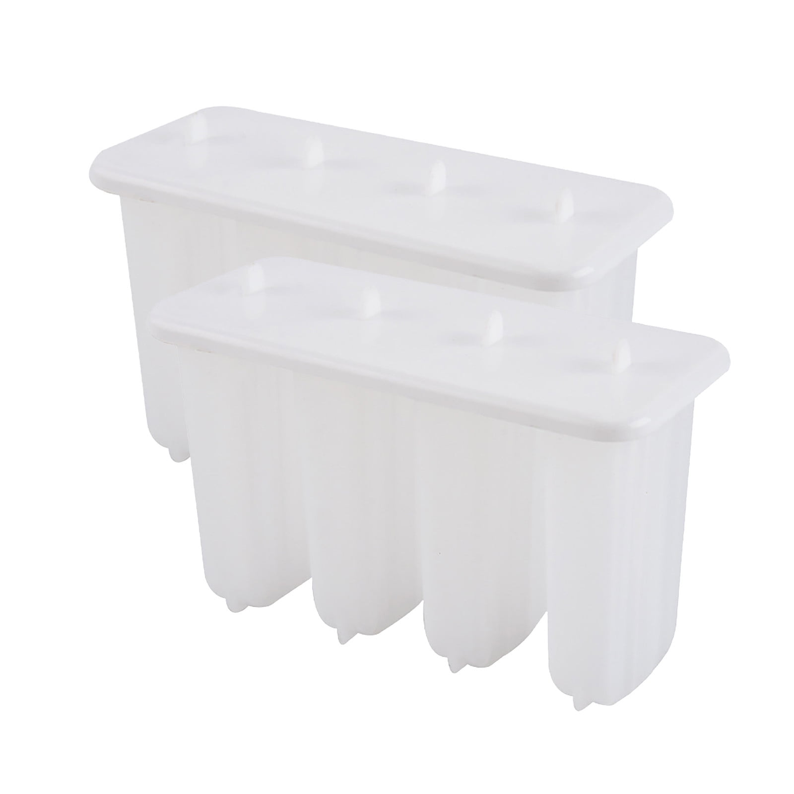 Bfogop 4Pcs Popsicles Molds with Lids, 4 Cavities Silicone Ice Pop ...