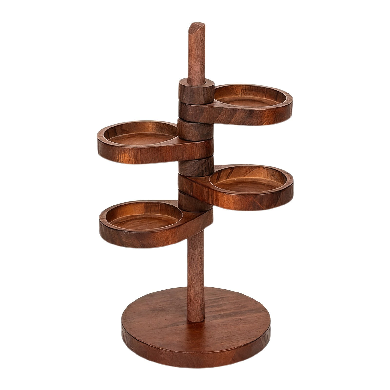 Bfogop 4Tier Wooden Rotatable Storage Rack, Solid Wood Desktop ...