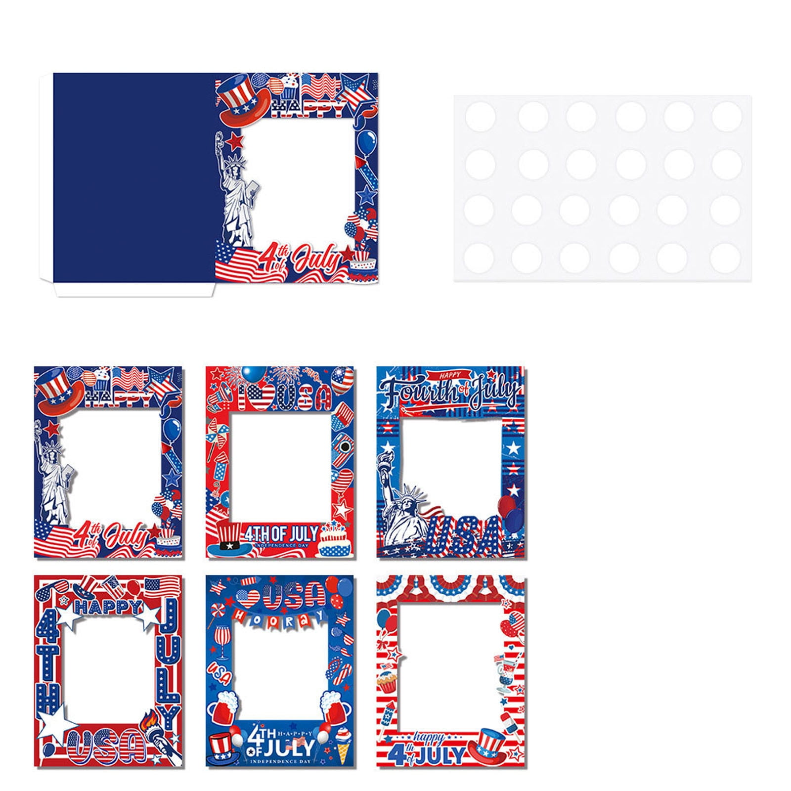 Bfogop 4th of July Photo Booth Props Frame 6Pcs, Independence Day ...