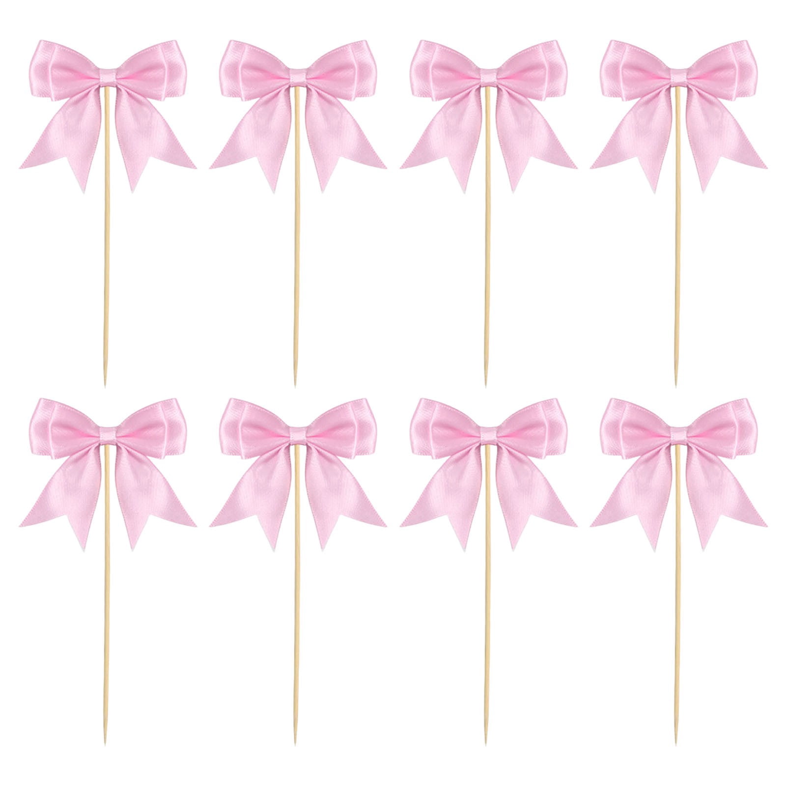 Bfogop 8Pcs Bow Cupcake Toppers Bow Cake Topper Birthday Decorations ...