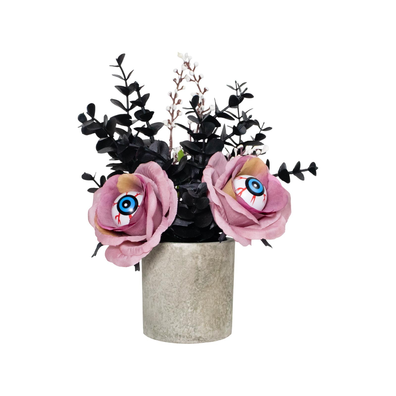 Bfogop Artificial Bloody Roses with Eyeball Flower Potted with Leaves ...