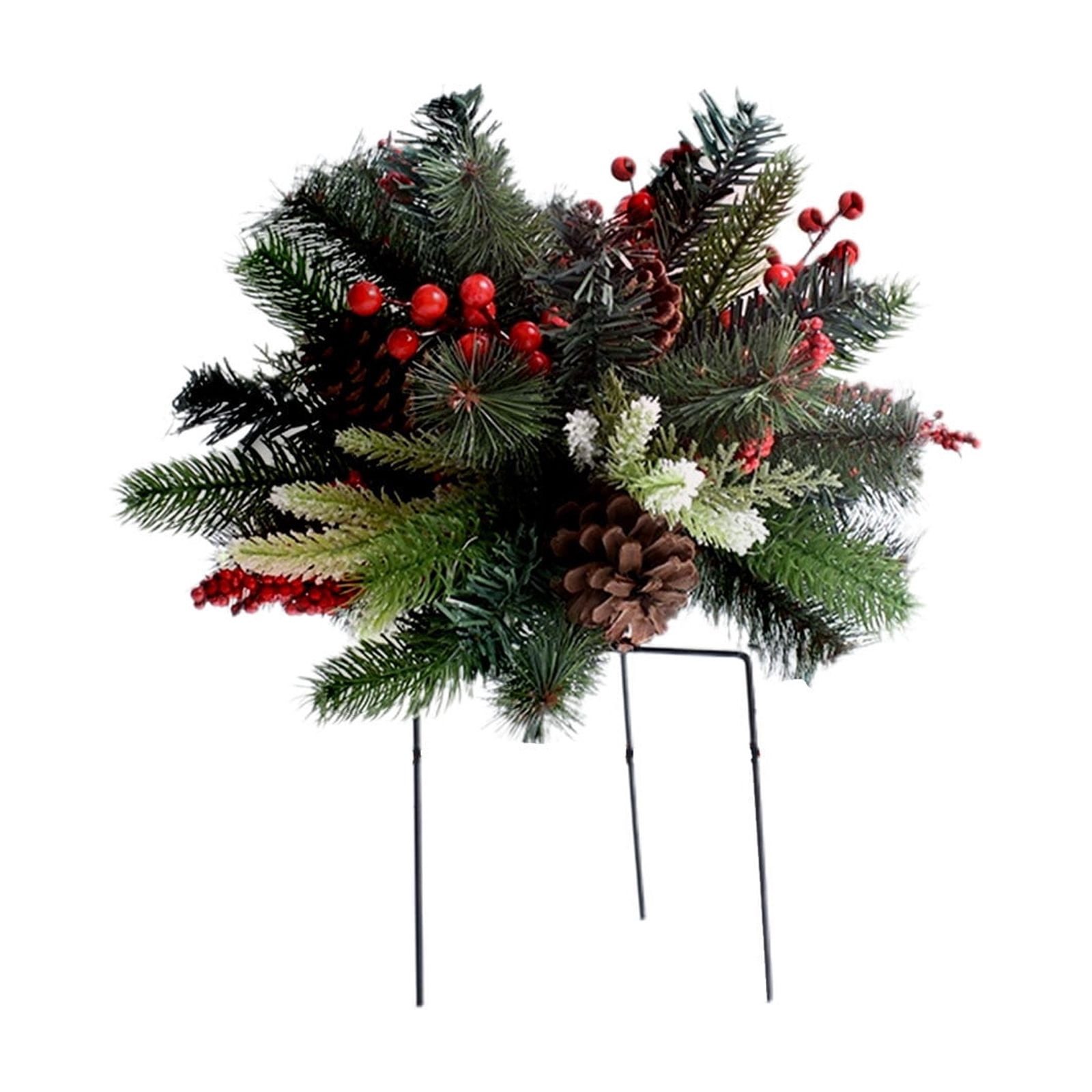 Bfogop Artificial Christmas Ground Spikes, 15 Inch Outdoor Pathway ...