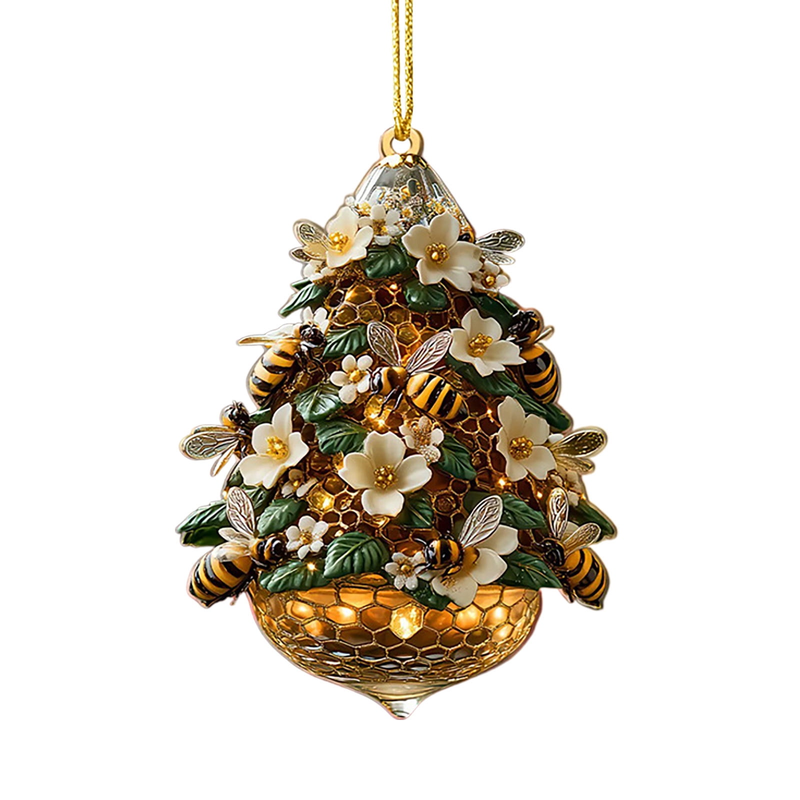 Bfogop Bee Christmas Tree Decorations 2D Acrylic Bees Christmas Tree ...