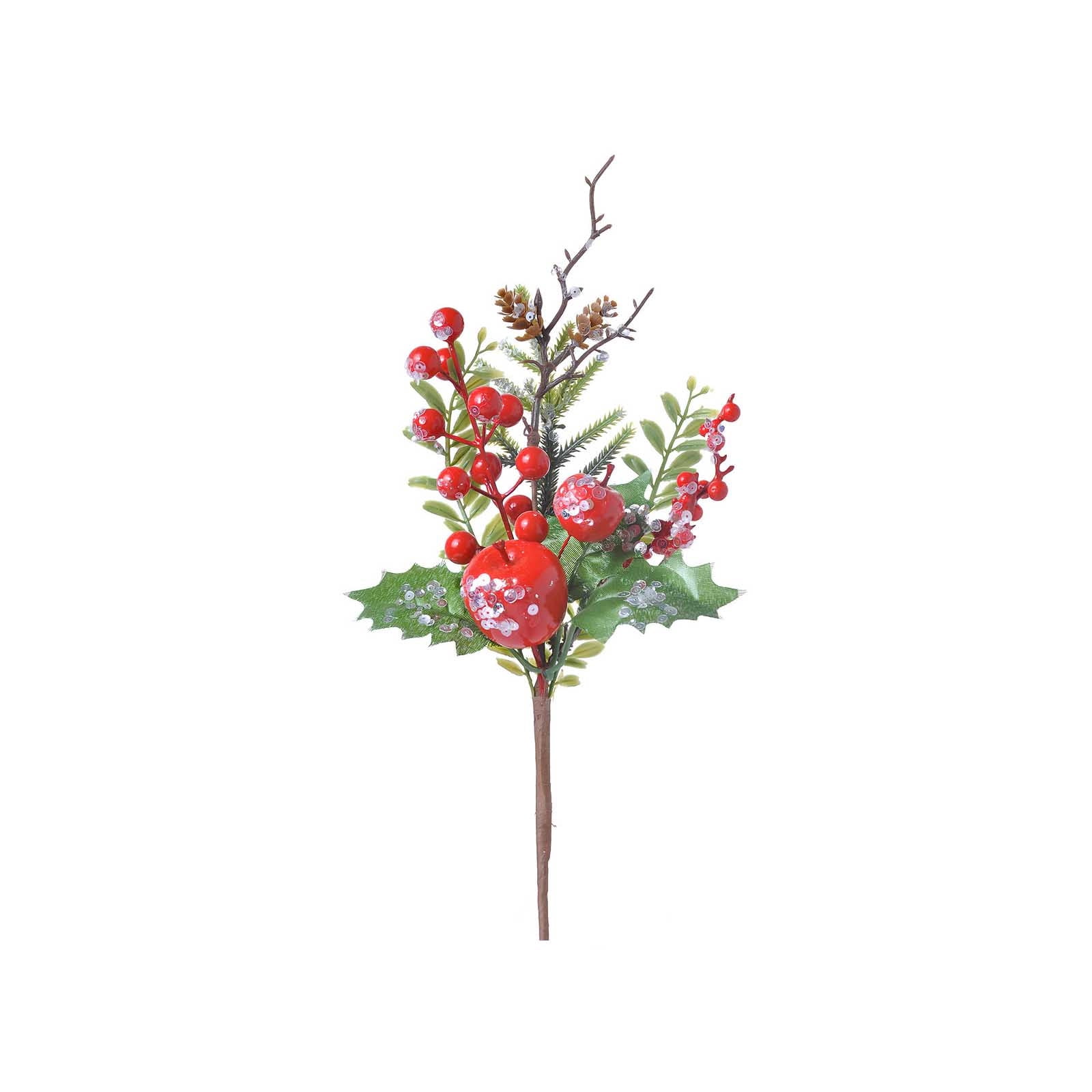 Bfogop Christmas Pine Cones Picks Artificial Berries Sprays Branches ...