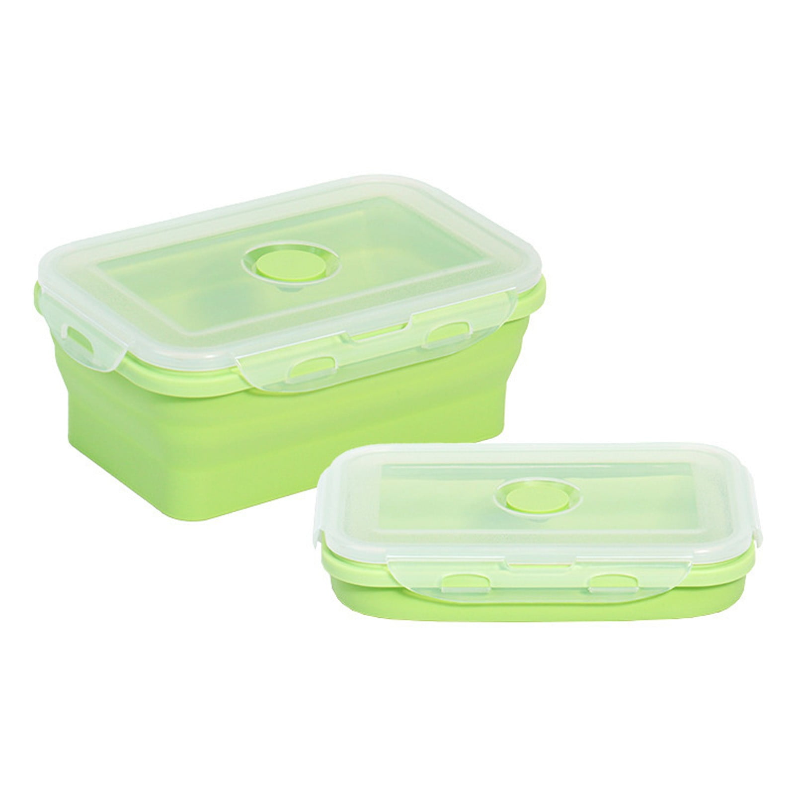 Bfogop Collapsible Silicone Lunch Box with Lid , Leakproof Foldable Bento Box for Meal Prep ...