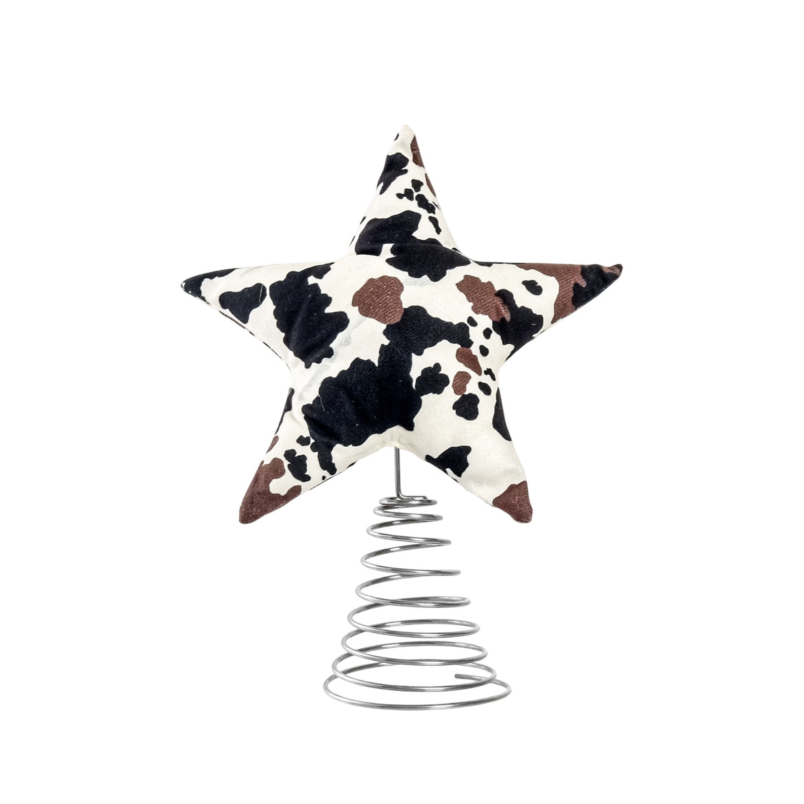 Bfogop Cow Print Tree Topper, Vintage Christmas Tree Star Topper for ...