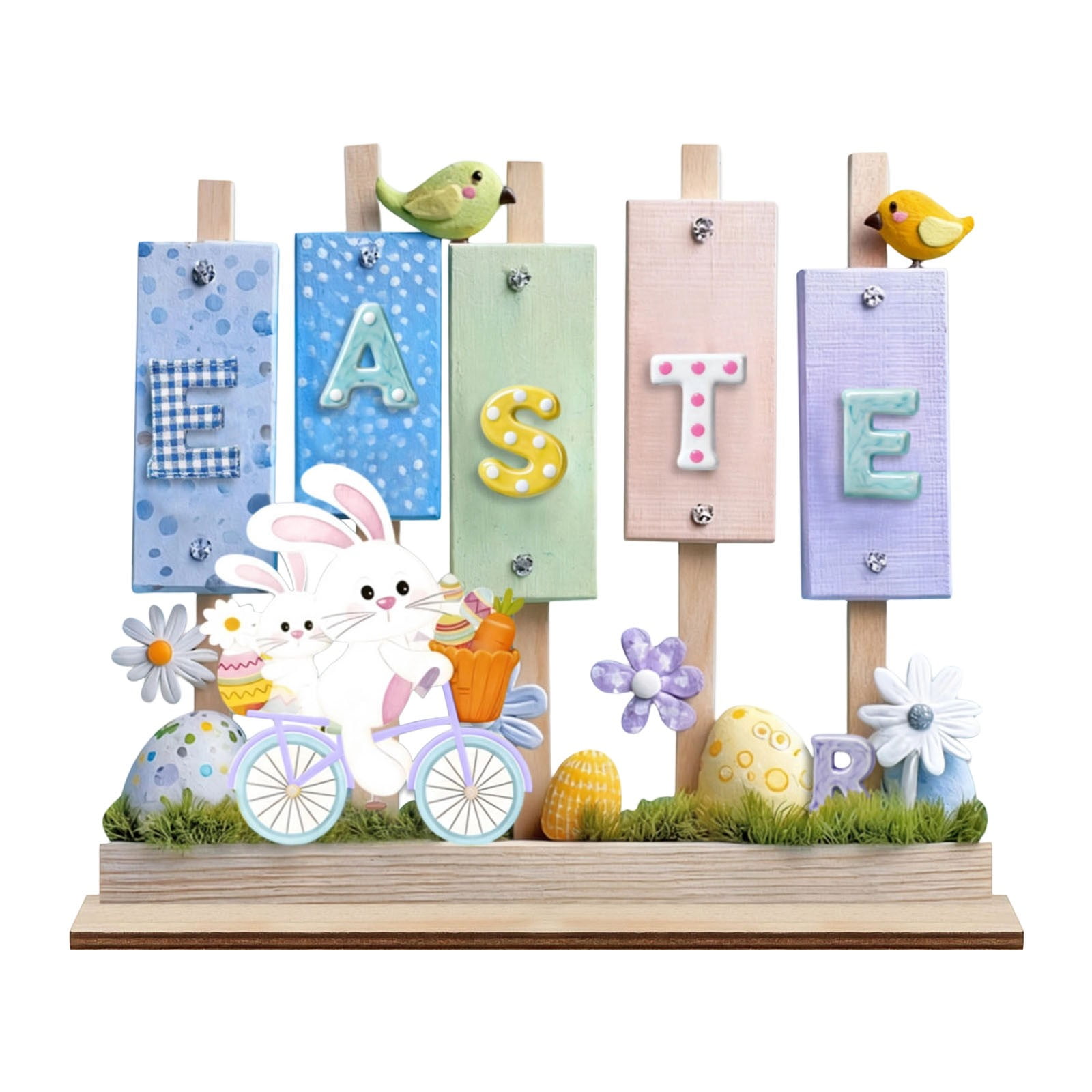 Bfogop Easter Decorations for the Home, Easter Bunny Wooden Table ...