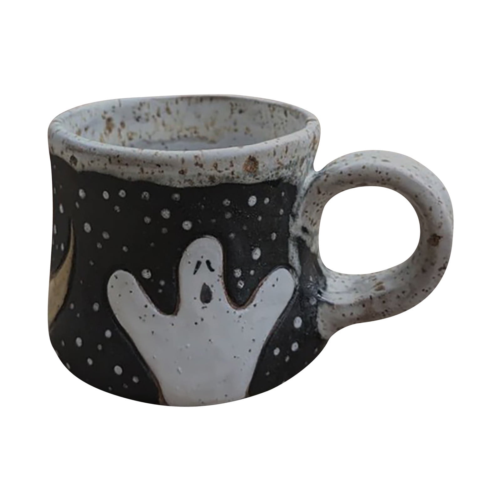 Bfogop Hand-Painted Cartoon Clay Coffee Mugs, Cartoon Ceramic Coffee ...