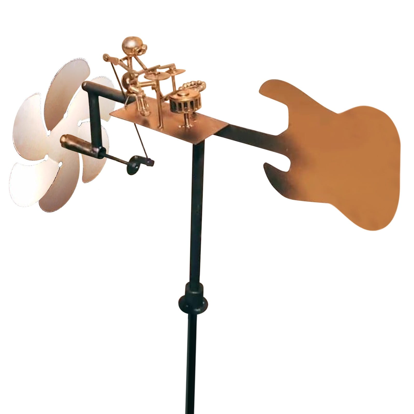 Bfogop Handmade Metal Drummer Windmill, Wind-Powered Kinetic Sculpture ...