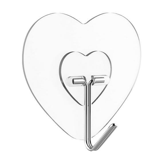 Bfogop Heart Shaped Adhesive Wall Hooks for Hanging Waterproof ...