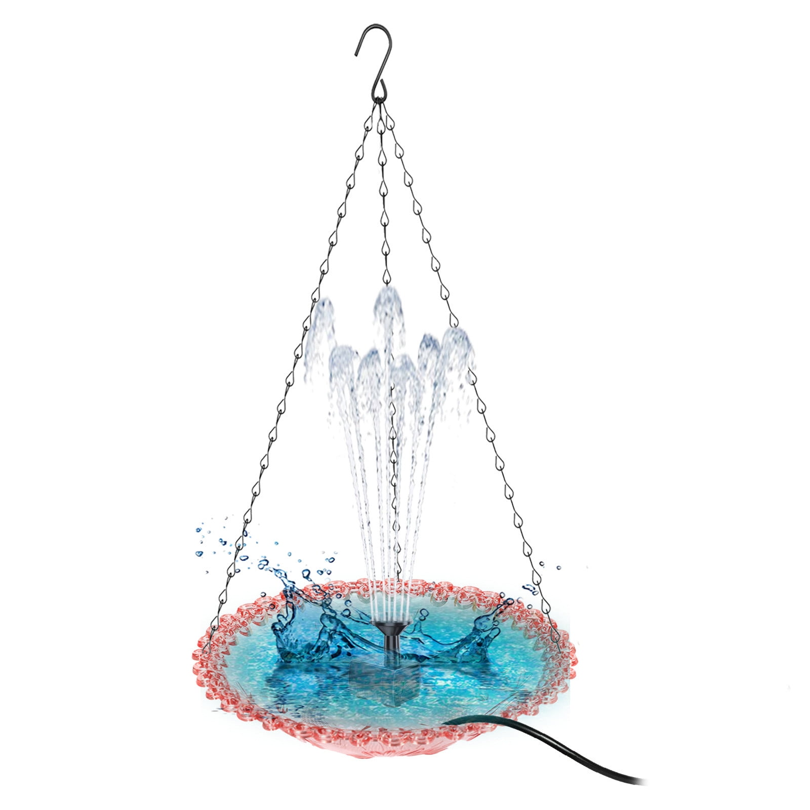 Bfogop Outdoor Solar Powered Hummingbird Bird Bath Bowl Water Fountain ...
