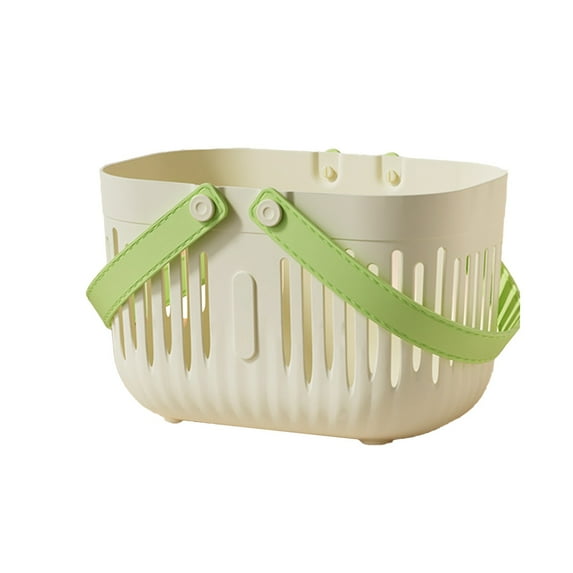 Bfogop Plastic Storage Basket with Handle Portable Tote Organizer ...