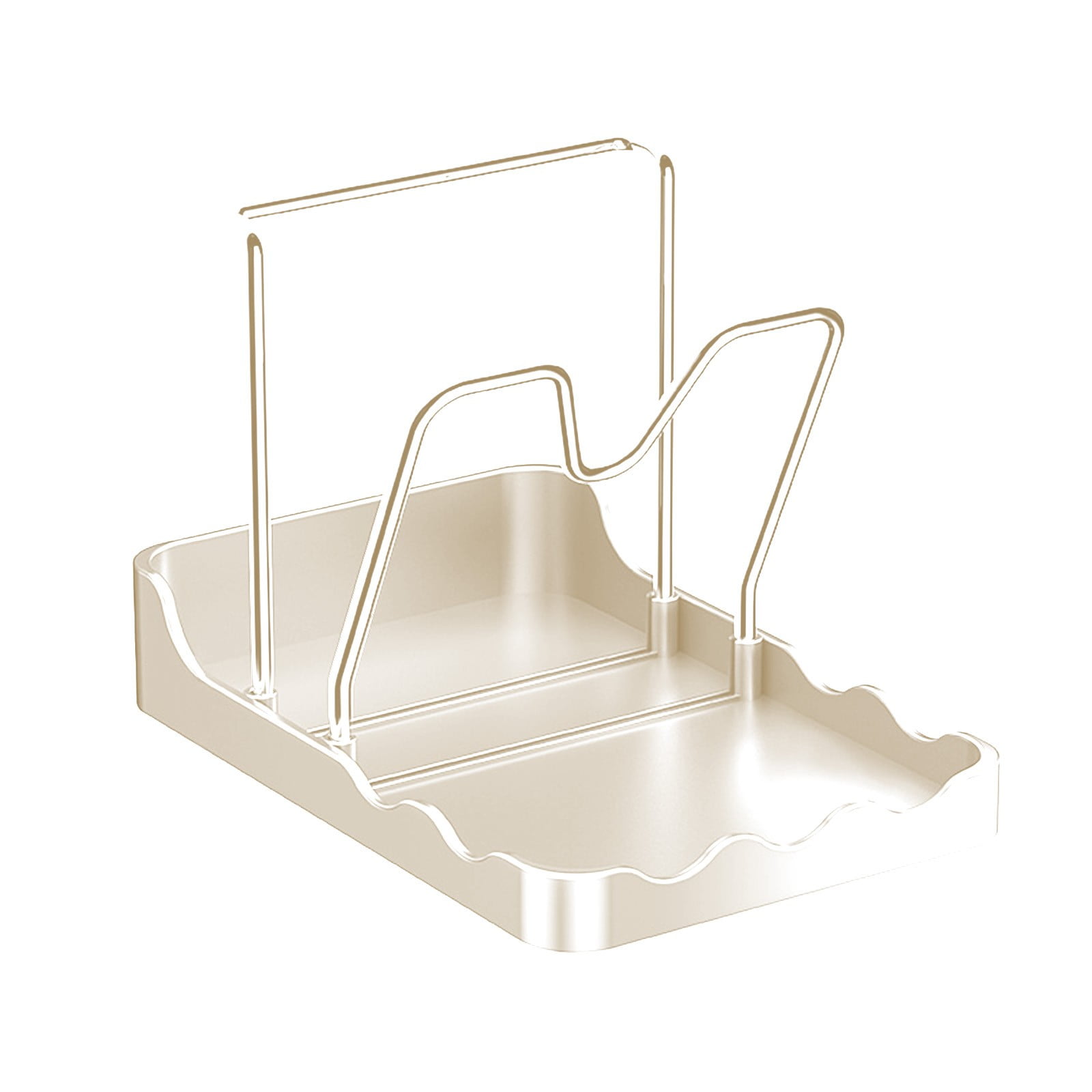 Bfogop Plastic Wavy-Shape 2 Layers Pantry Organizer Rack Pot Lid Stand ...