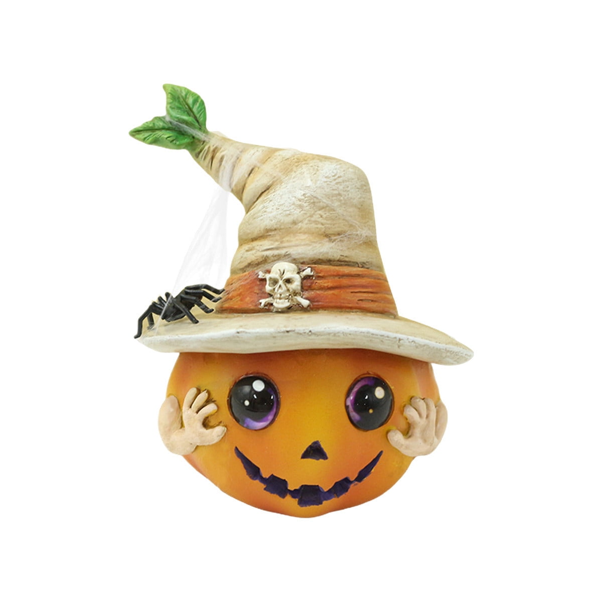 Bfogop Pumpkin Head With Which Hat Statue Funny Halloween Decorations ...