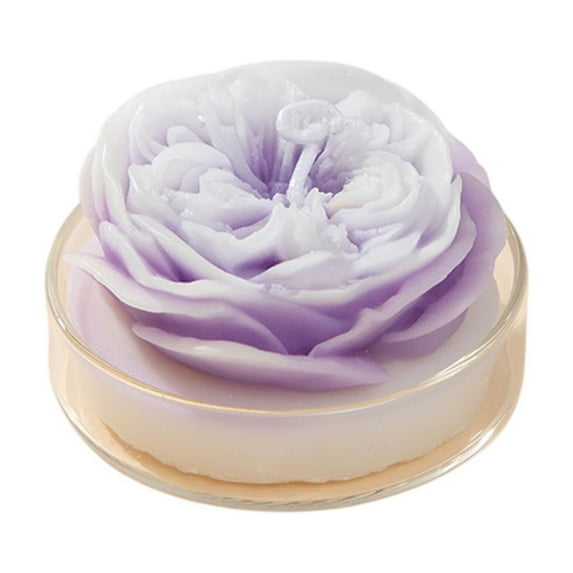Bfogop Rose Flower Shaped Scented Candle, Large Handmade Soy Wax ...