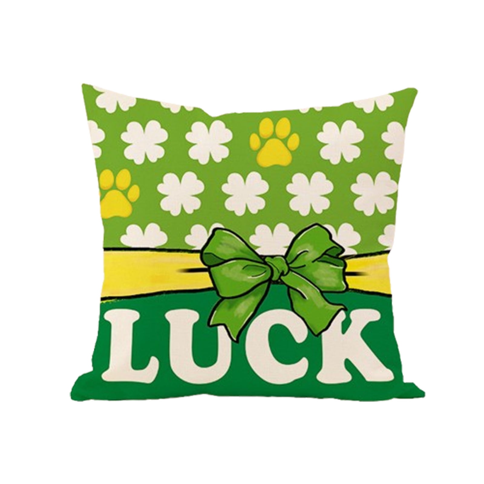 Bfogop St.Patricks Day Pillow Cover 18x18 Inch Cat Clover Lucky ...