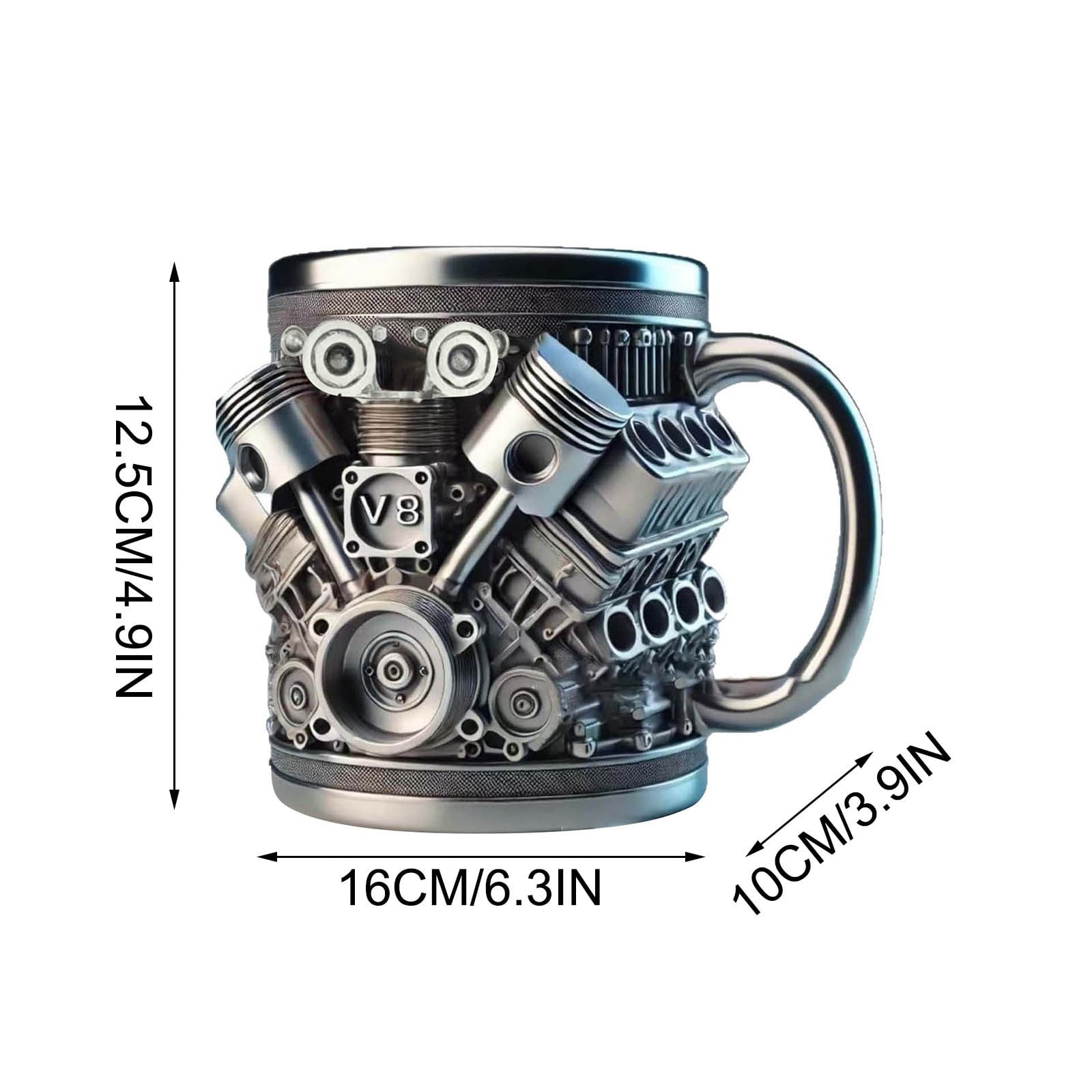 Bfogop V6/V8 Engines Stainless Steel Cup - Personalized 3D Engines ...