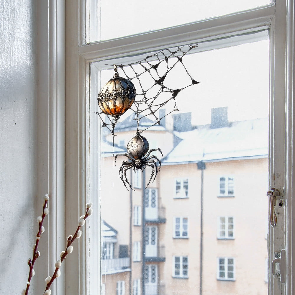 Bfogop Vinyl Spider Web Wall Decal Corner Spider Web Wall Sticker ...