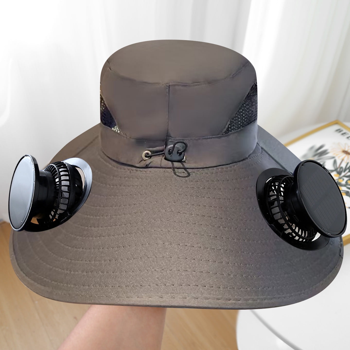 Bfogop Wide Brim Solar Fan Outdoor Fishing Hat-Solar & USB Charging ...