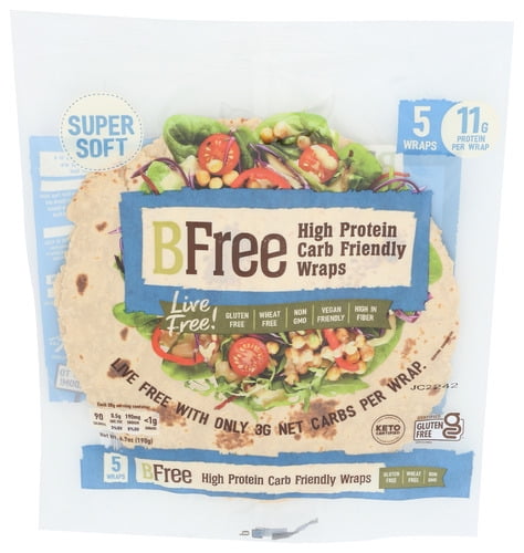Bfree High Protein Low Carb Wraps 7.41 oz (Pack Of 12) - Walmart.com