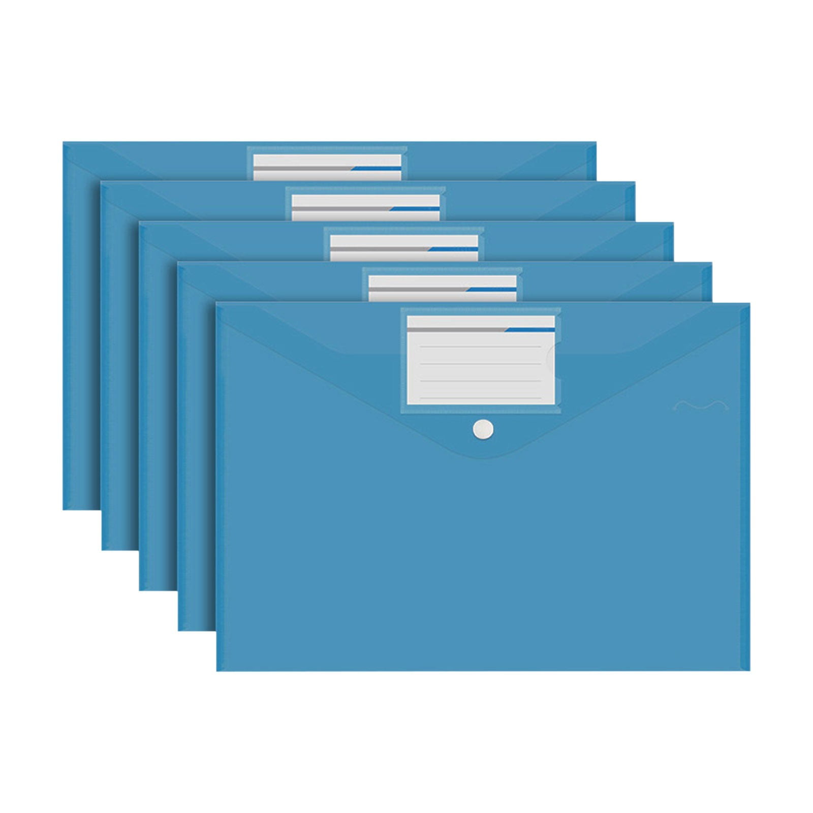 Bgageg 5Pack A4 Letter Size Plastic Envelopes File Folder With Label ...