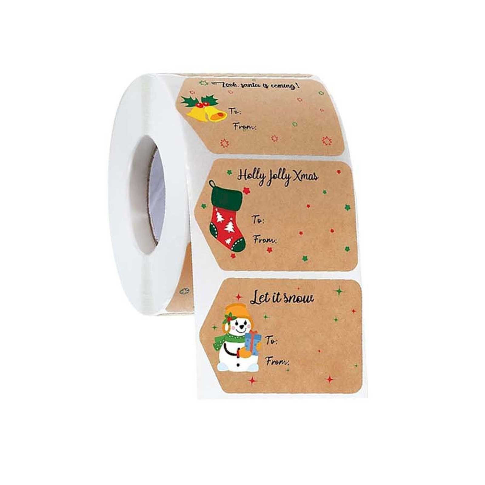 Bgageg Christmas Packing Tags Adhesive Labels Holiday Name Tags ...