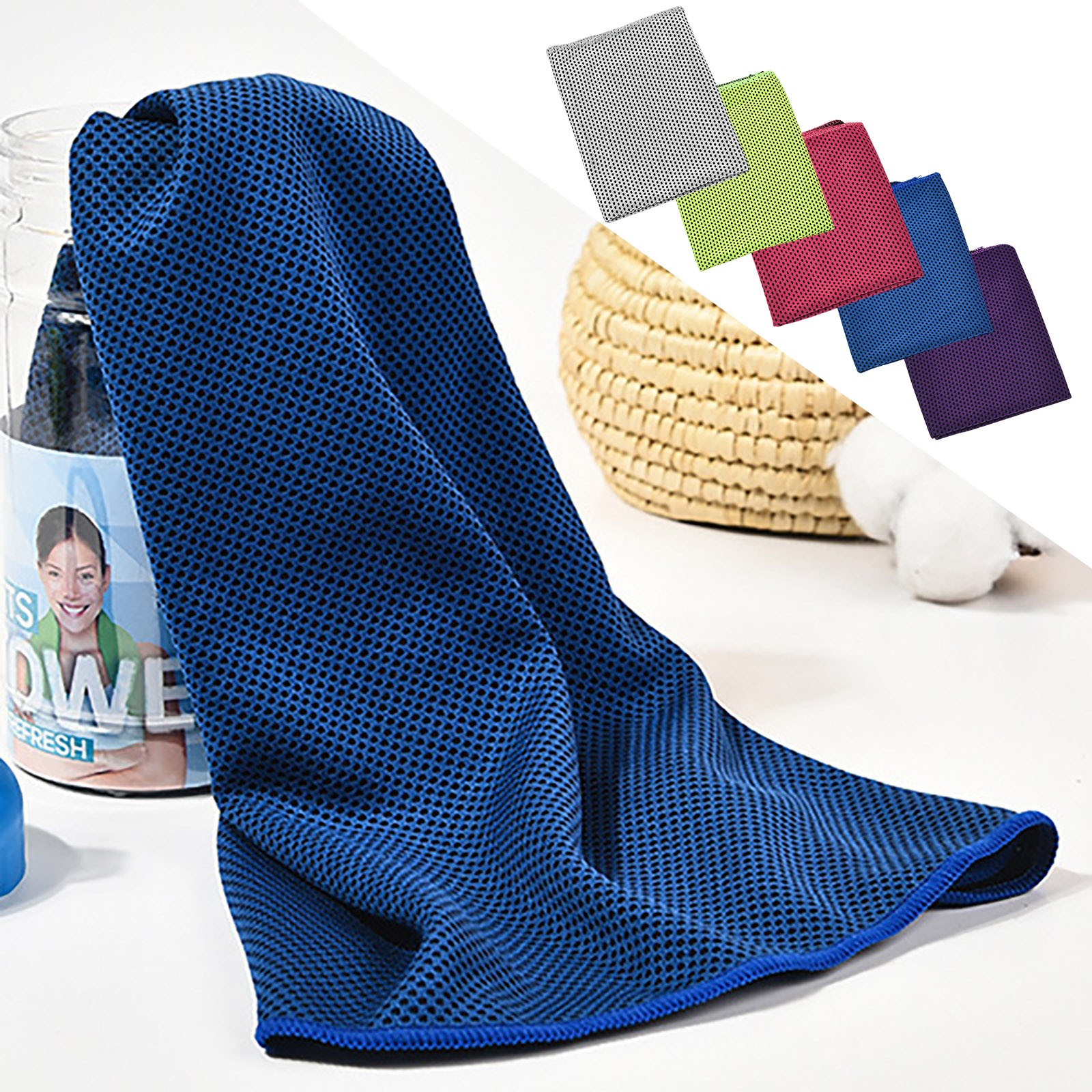 Bgageg Cool Towel 5 Pack Instant Soothing Microfiber Cool Towel Cold ...