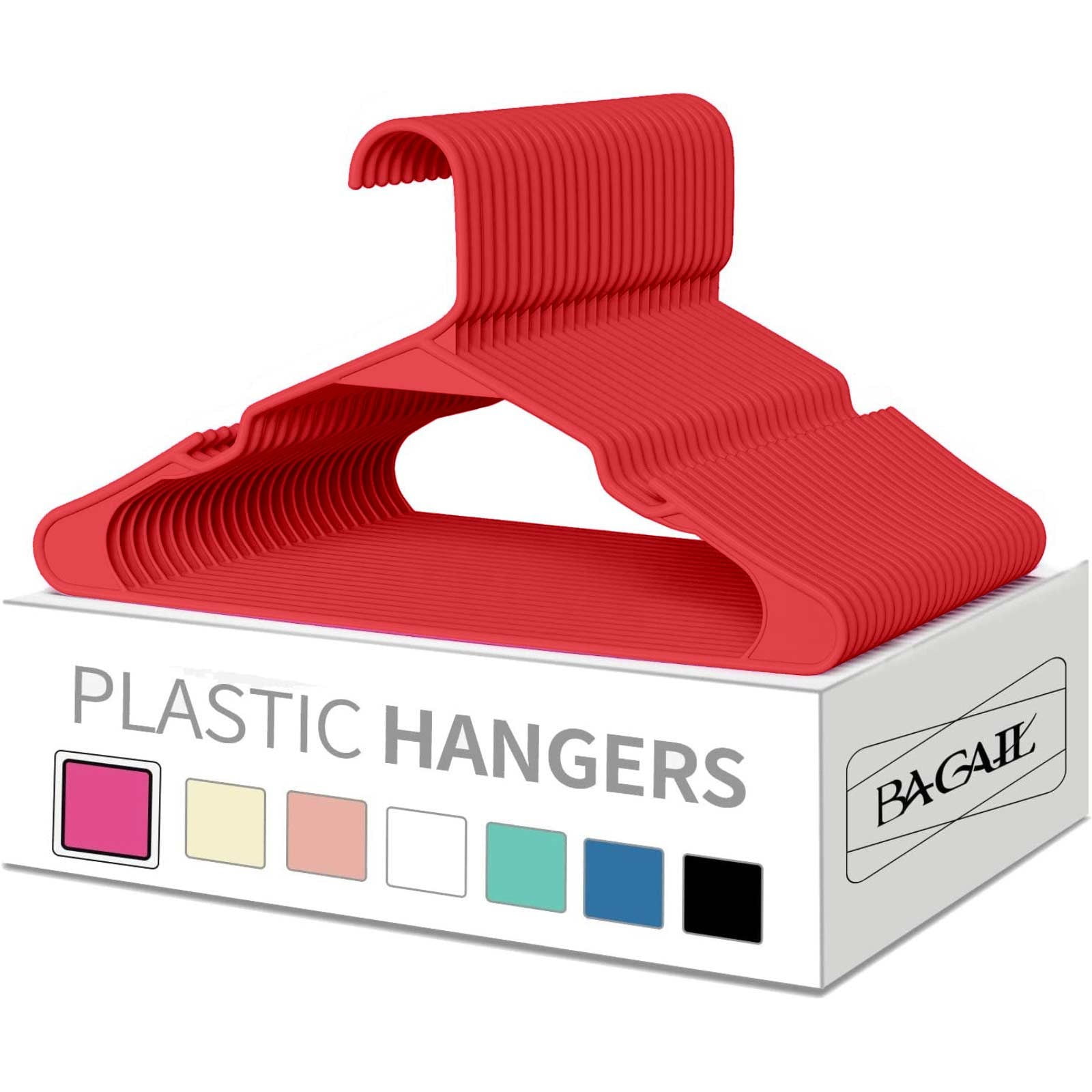 Bgageg Dry And Wet Plastic Hangers With Notches Anti Slip Plastic ...