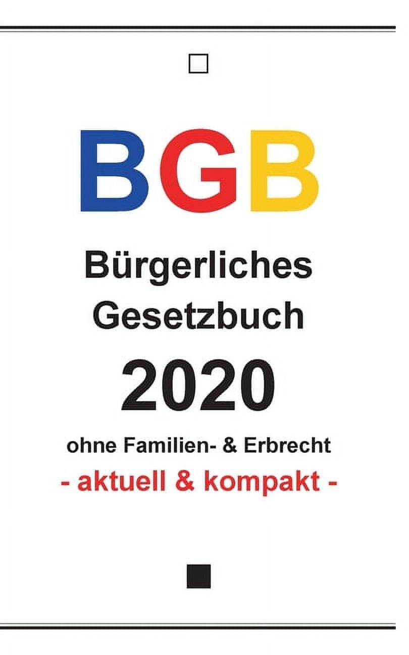 Bgb: Bürgerliches Gesetzbuch 2020 (Paperback) - Walmart.com
