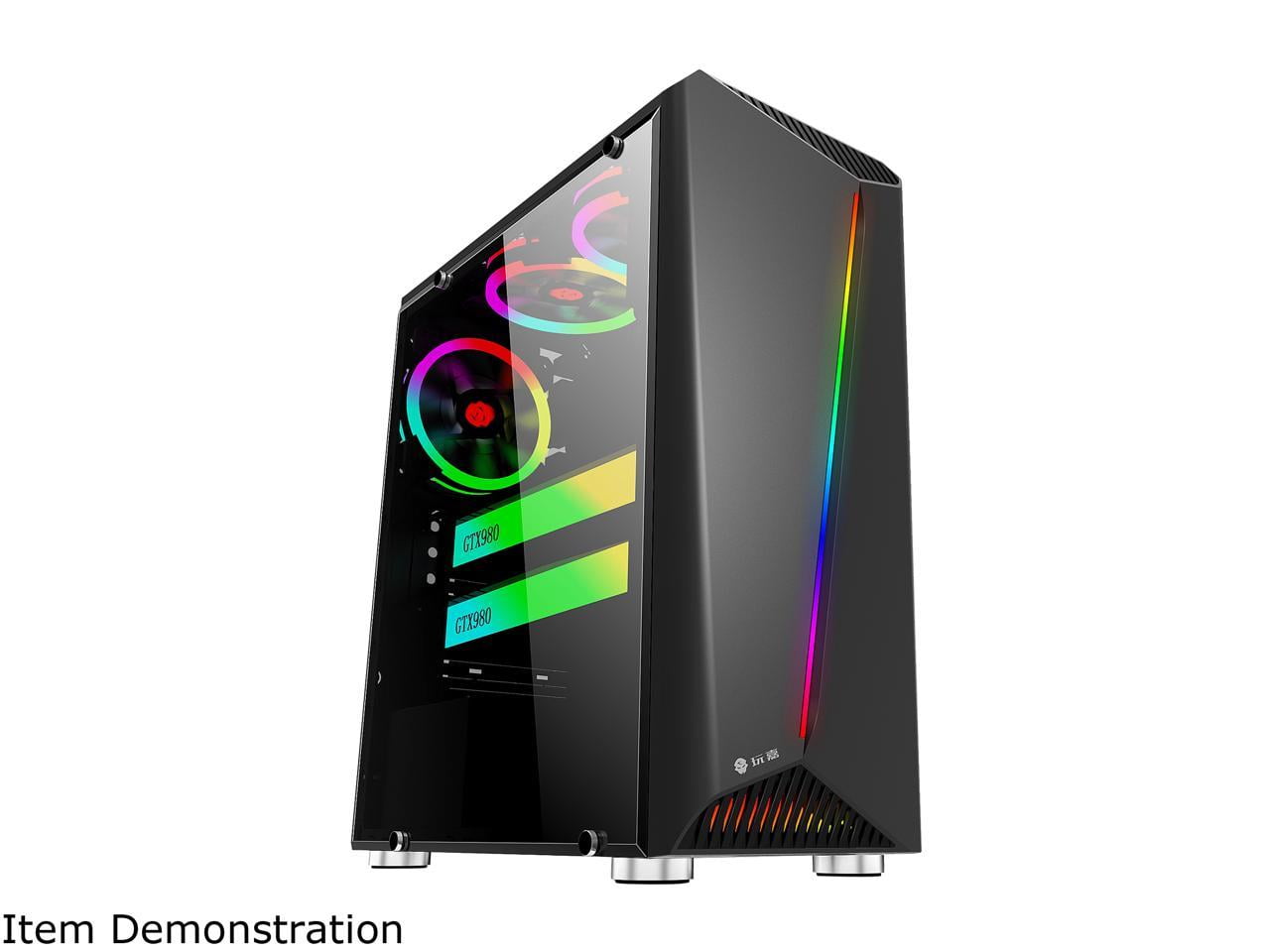Bgears b-Vigor RGB Black Steel / Plastic / Tempered Glass ATX Mid Tower ...