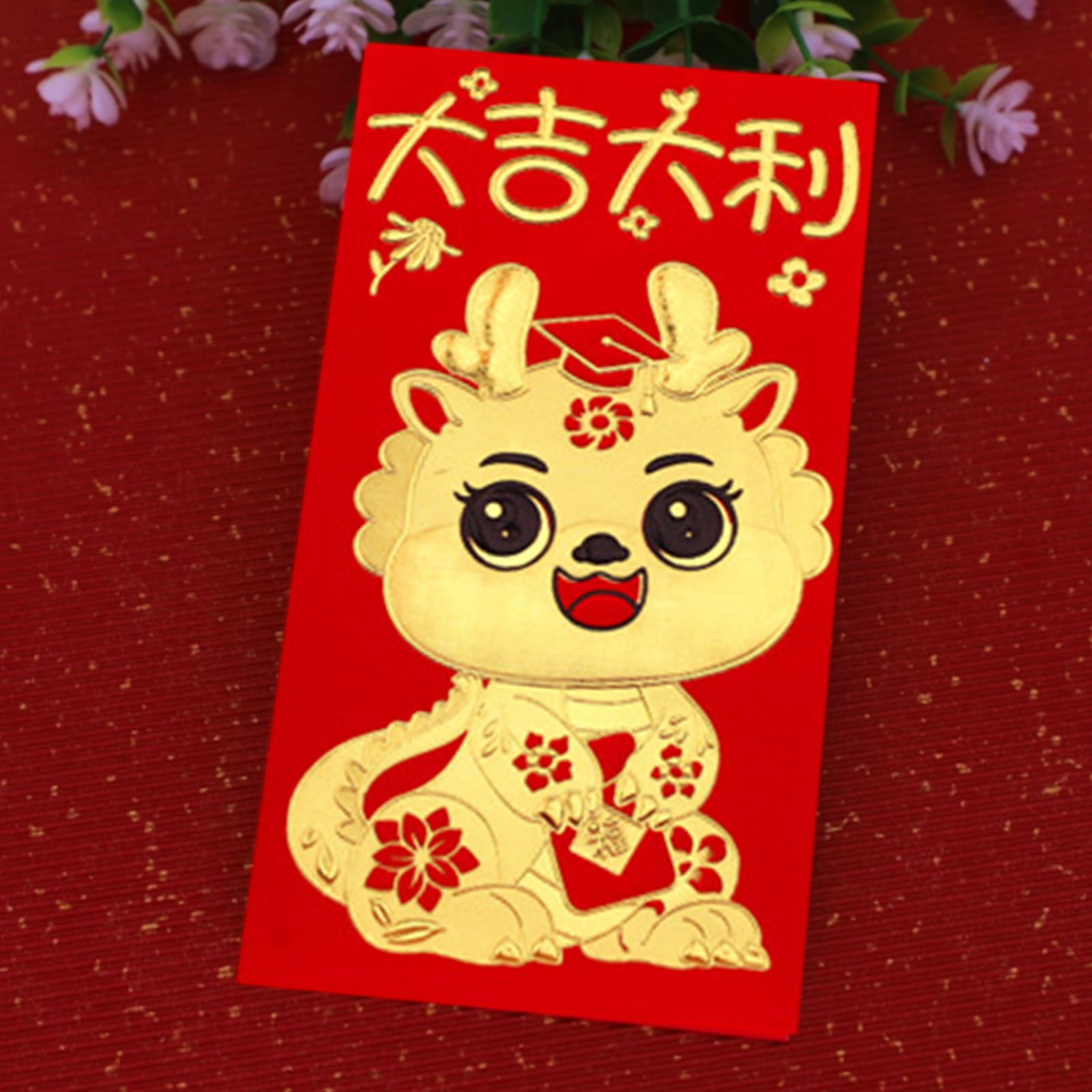 Bgliely 6-Pack Chinese Red Dragon Envelopes for 2024 New Year ...